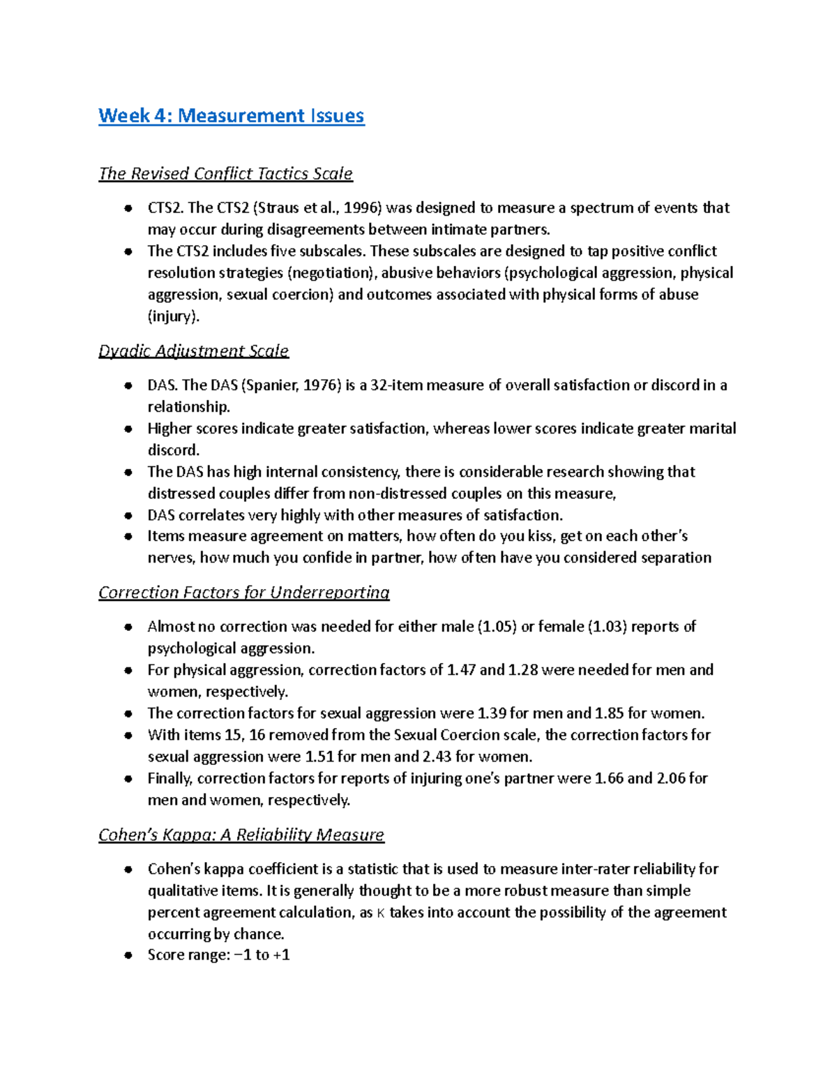 PSY 339 Quiz 2 Study Guide - Week 4: Measurement Issues The Revised ...