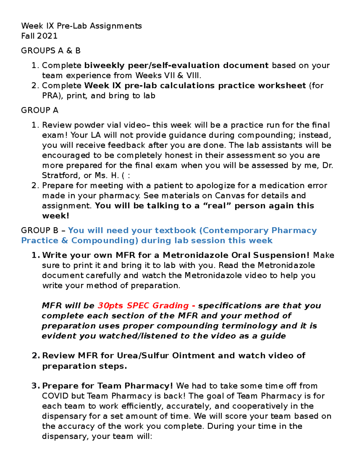 Weeks IX Pre-Lab Assignments - Week IX Pre-Lab Assignments Fall 2021 ...