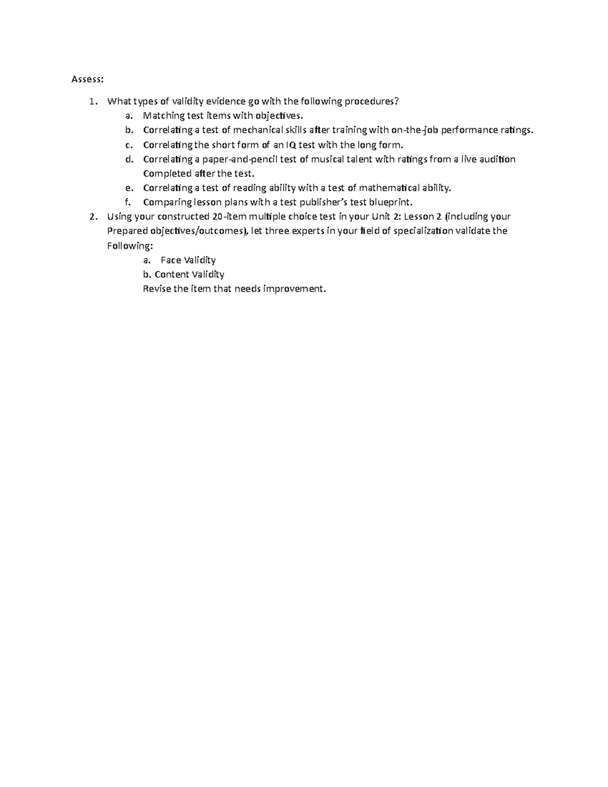 Ed13 unit3 lesson 1 - practice materials - Assess: What types of ...