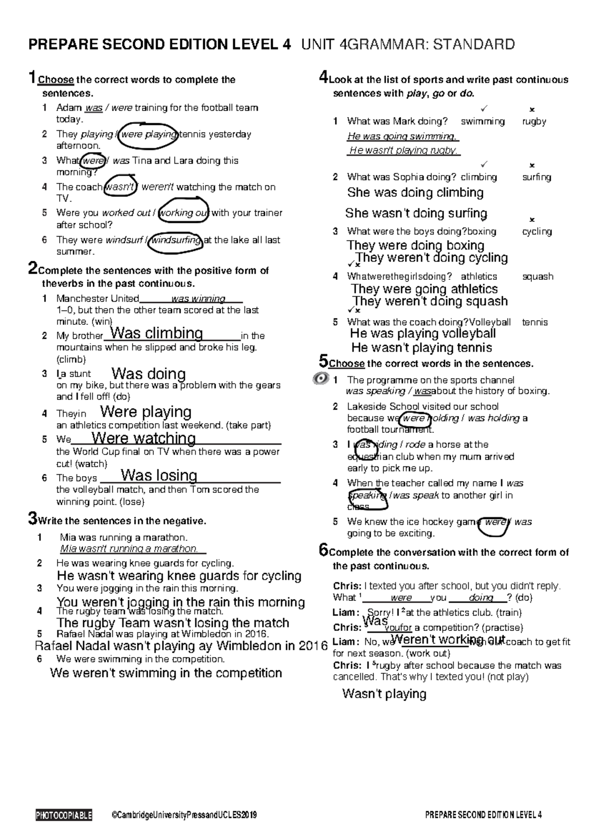 Prepare 4 Grammar Standard Unit 04 - PHOTOCOPIABLE ...
