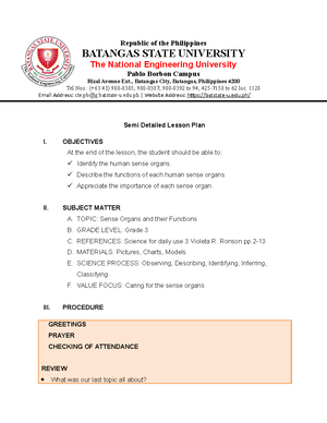 Science Ecosystem DLP - DETAILED LESSON PLAN School Level Teacher ...