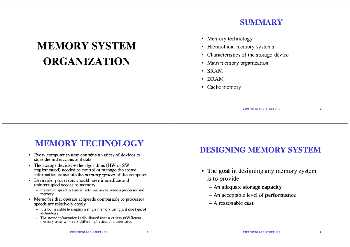 Memory Good For Learning MEMORY SYSTEM ORGANIZATIONORGANIZATION