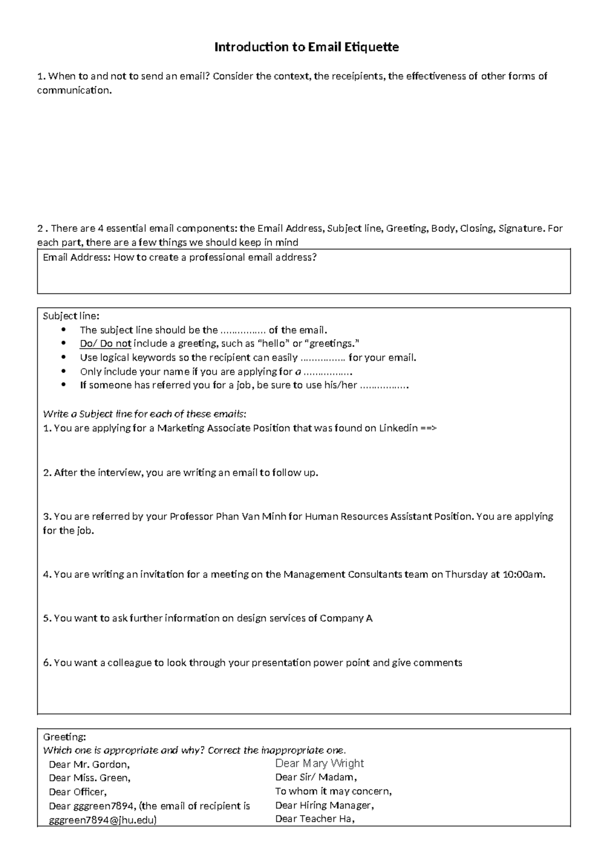 Introduction to Email Etiquette - There are 4 essential email ...