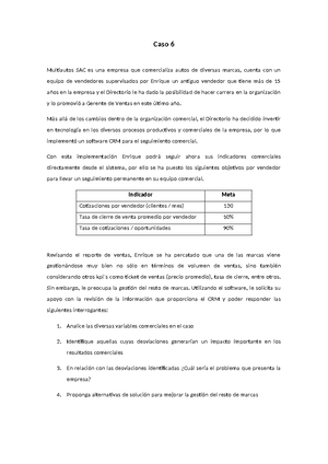 Grupo 4 CASO CRM - trabaja grupal crm - Universidad de Lima Facultad de ...