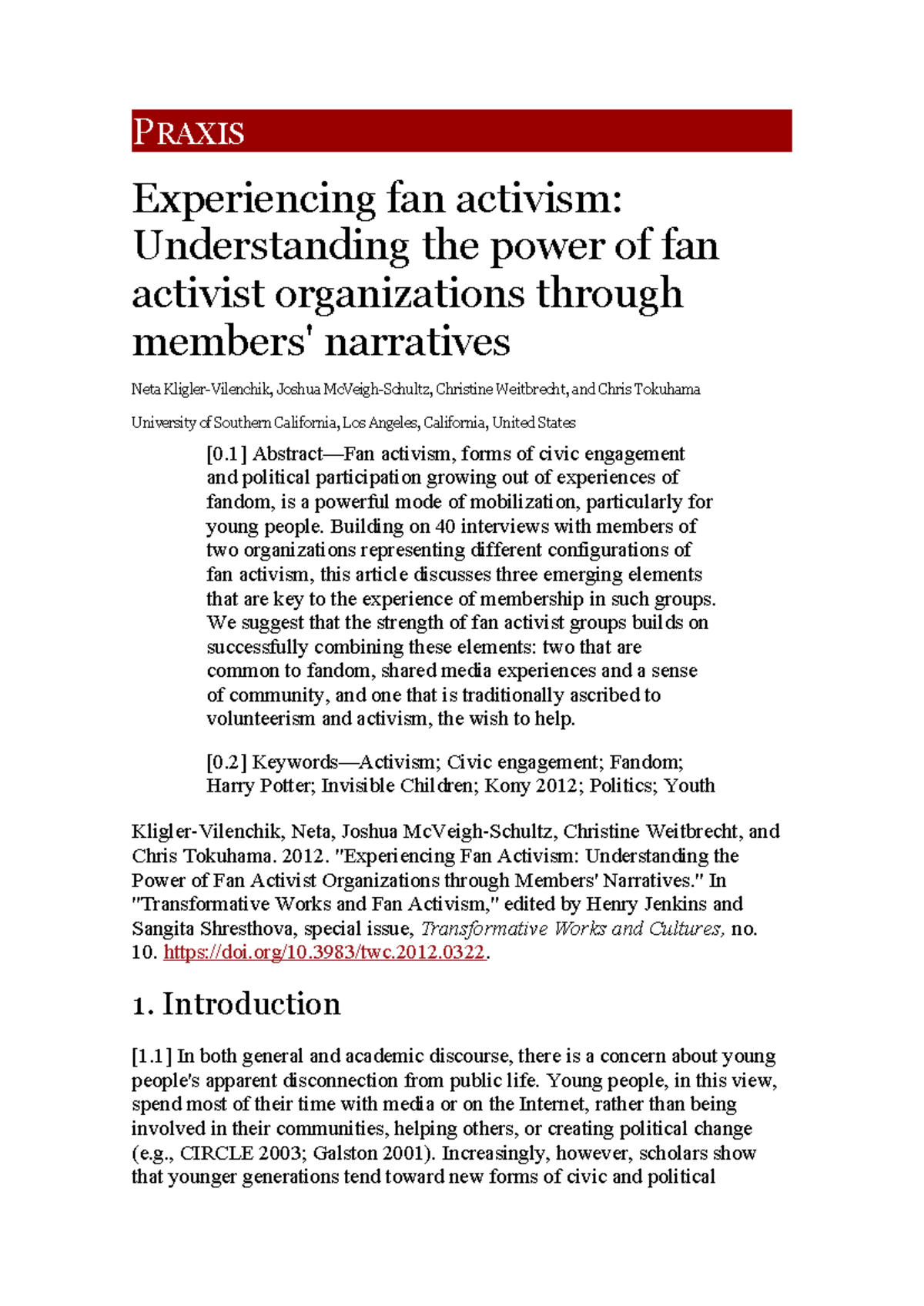 NETA Experiencing fan activism Understanding the power of fan activist ...