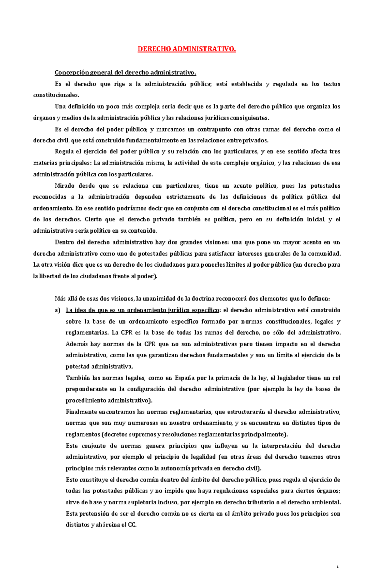 Derecho administrativo - Warning: TT: undefined function: 32 DERECHO ADMINISTRATIVO. Concepción ...