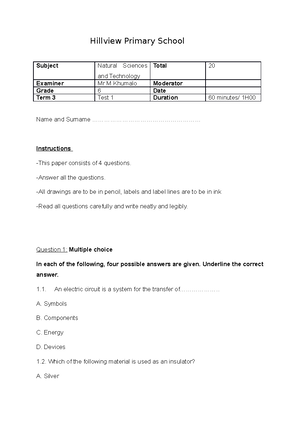 Continuous Assessment REM T4 - Pinetown Senior Primary School IsiZulu ...
