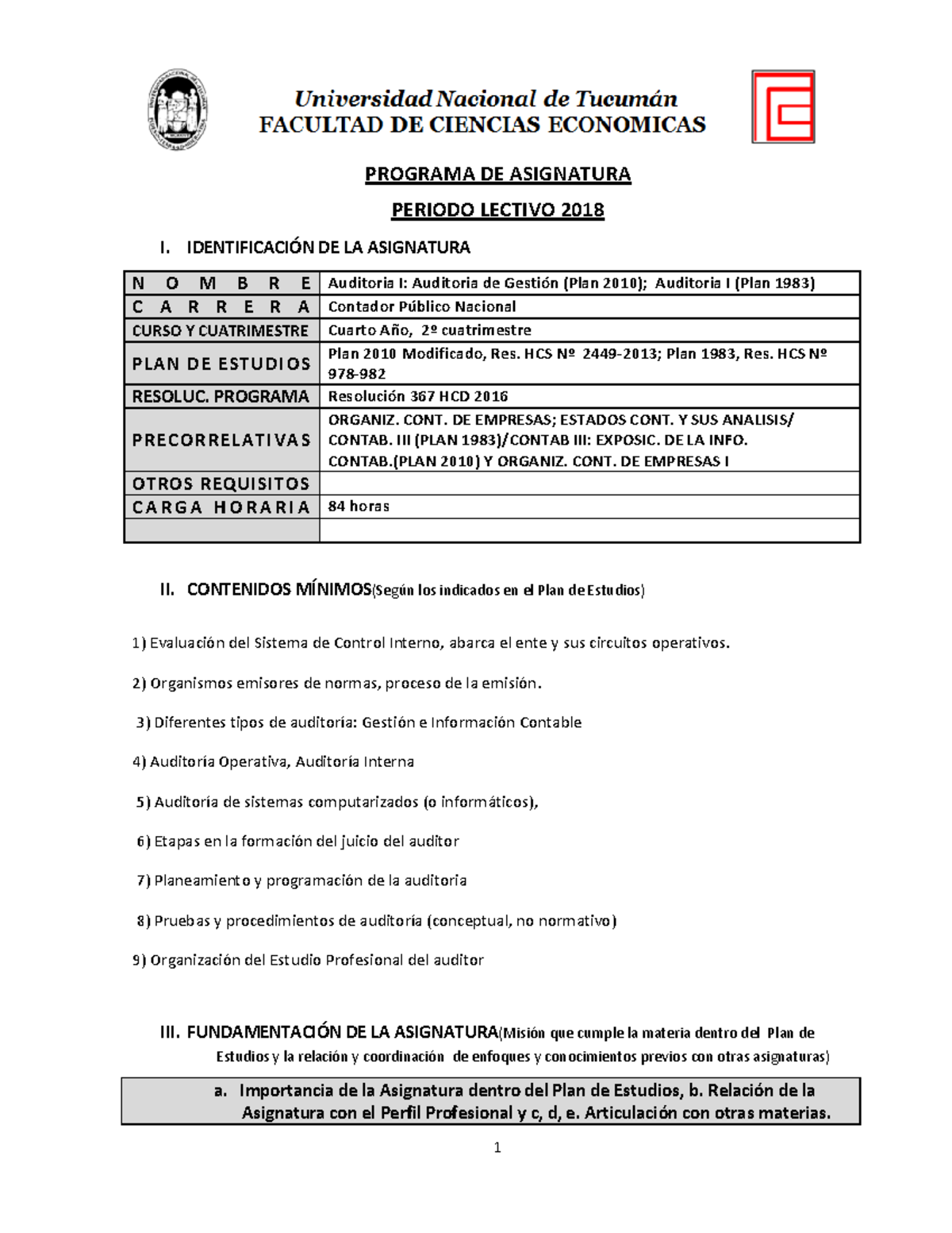 Programa DE Asignatura Periodo 2018 - Warning: TT: undefined function: 32 Warning: TT: undefined ...