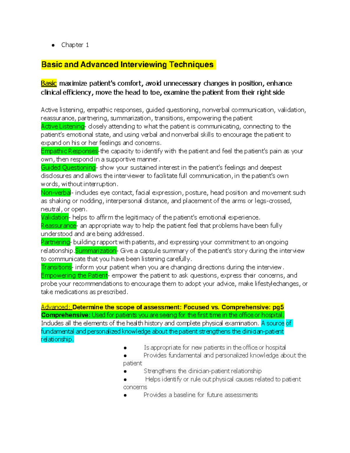 NR 509 Mid Term Exam (2023) - Chapter 1 Basic and Advanced Interviewing ...