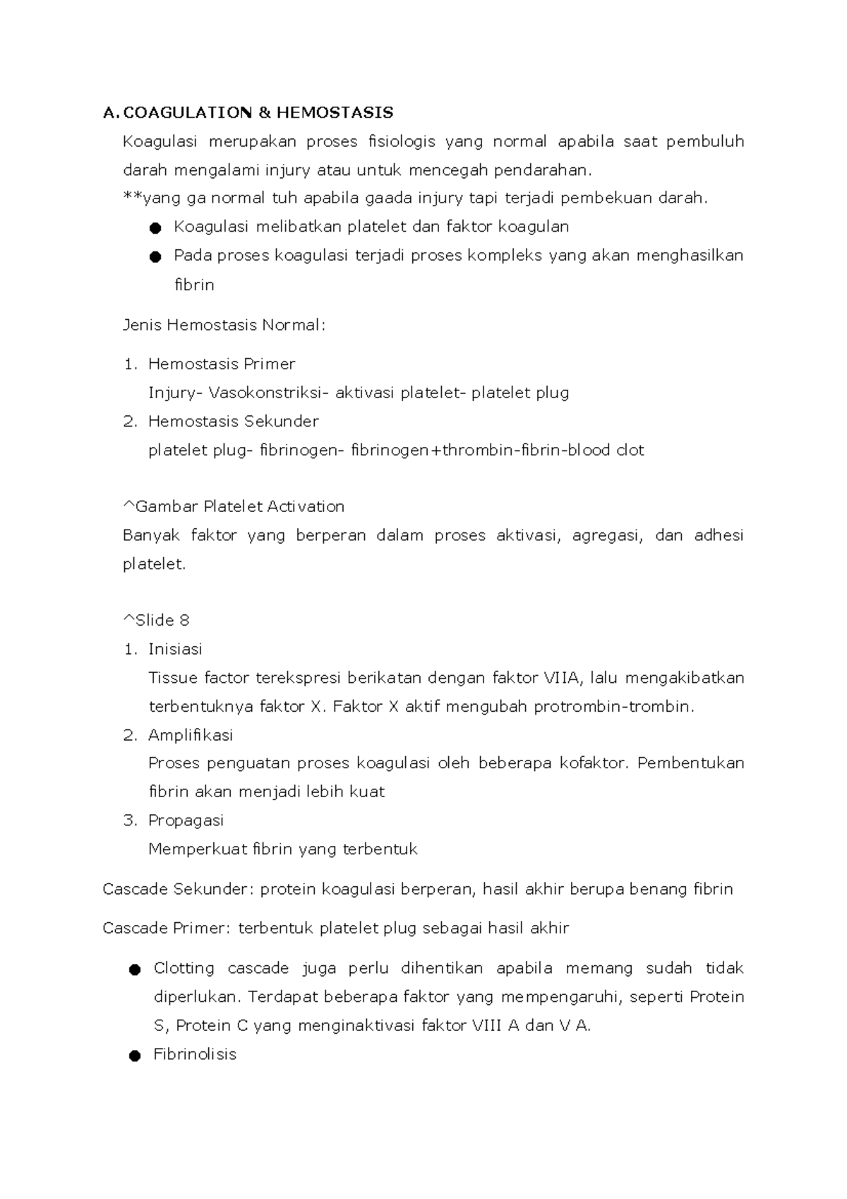 Air Travel (thromboembolism) - A. COAGULATION & HEMOSTASIS Koagulasi ...