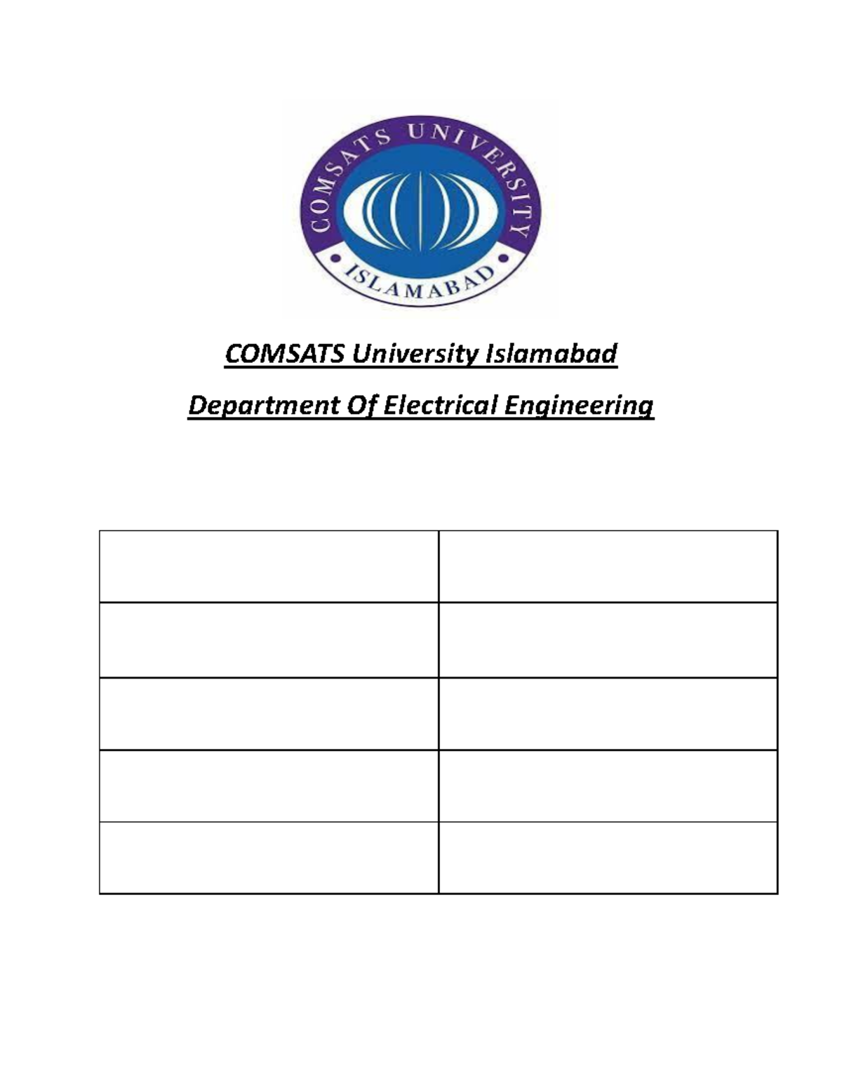 Csc Lab Report 3 Comsats University Islamabad Department Of Electrical Engineering Lab Report 