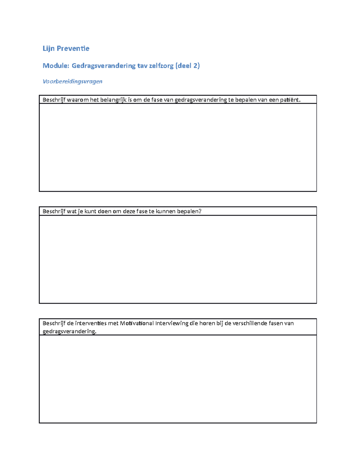 Module Evaluatie zorgplan en gedragsverandering (deel 2 ...