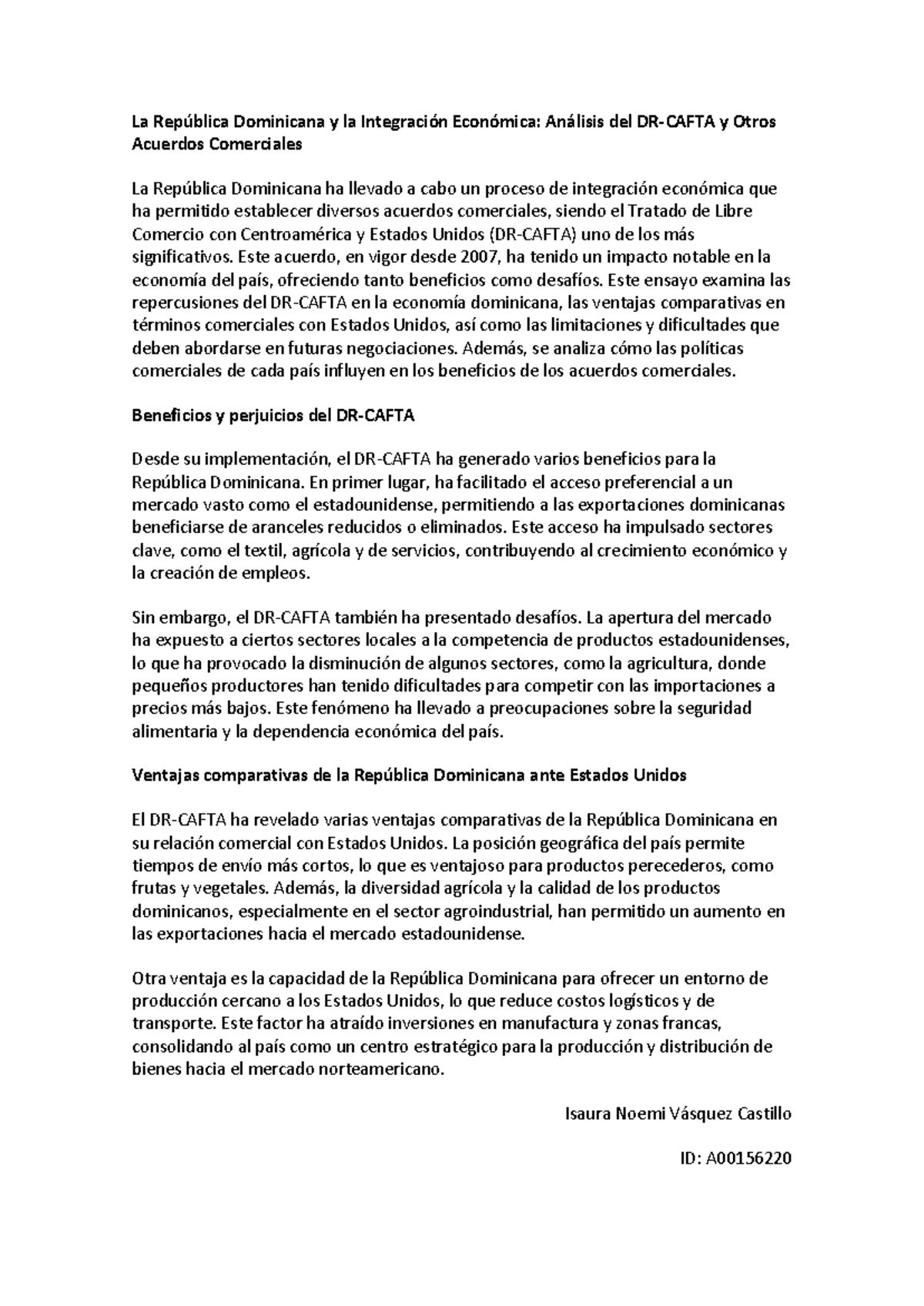 Vasquez Castillo Isaura Noemi- Ensayo - La República Dominicana y la ...
