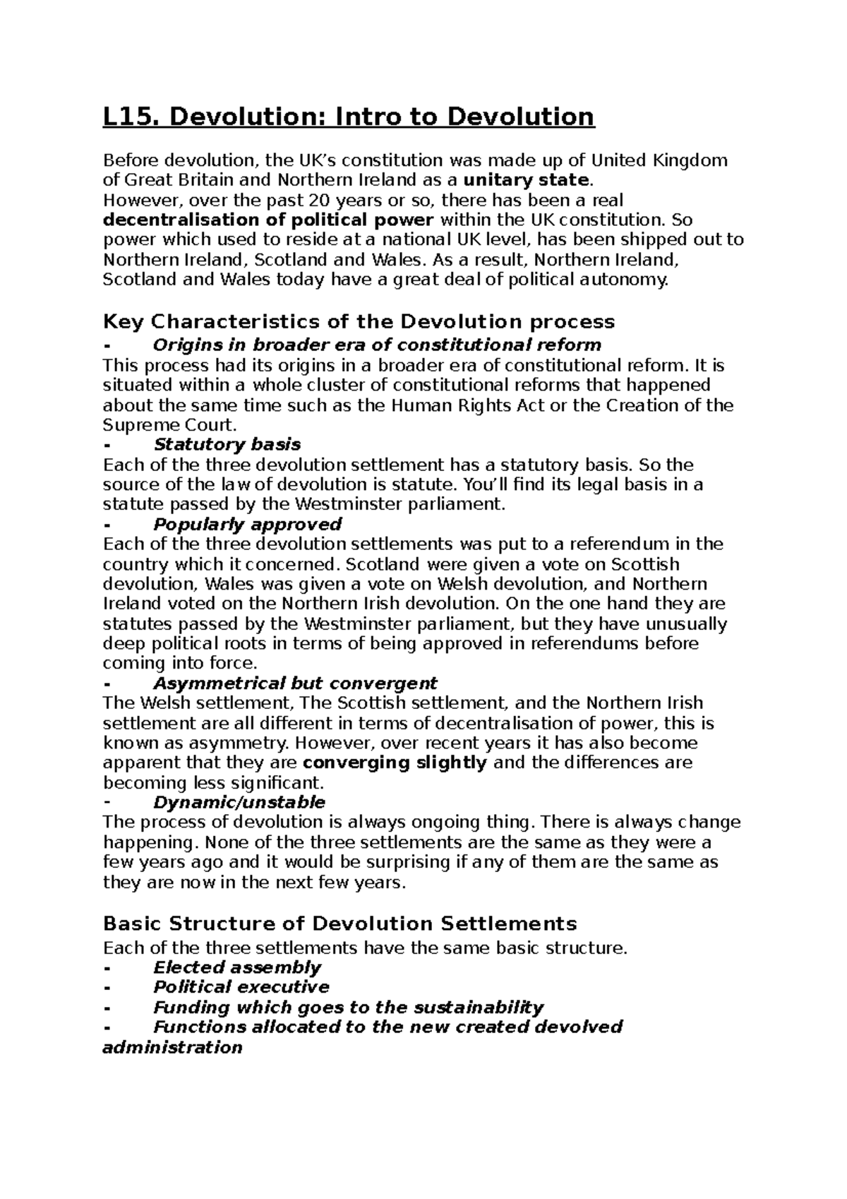 L15. Devolution: Intro to Devolution - L15. Devolution: Intro to Devolution Before devolution ...
