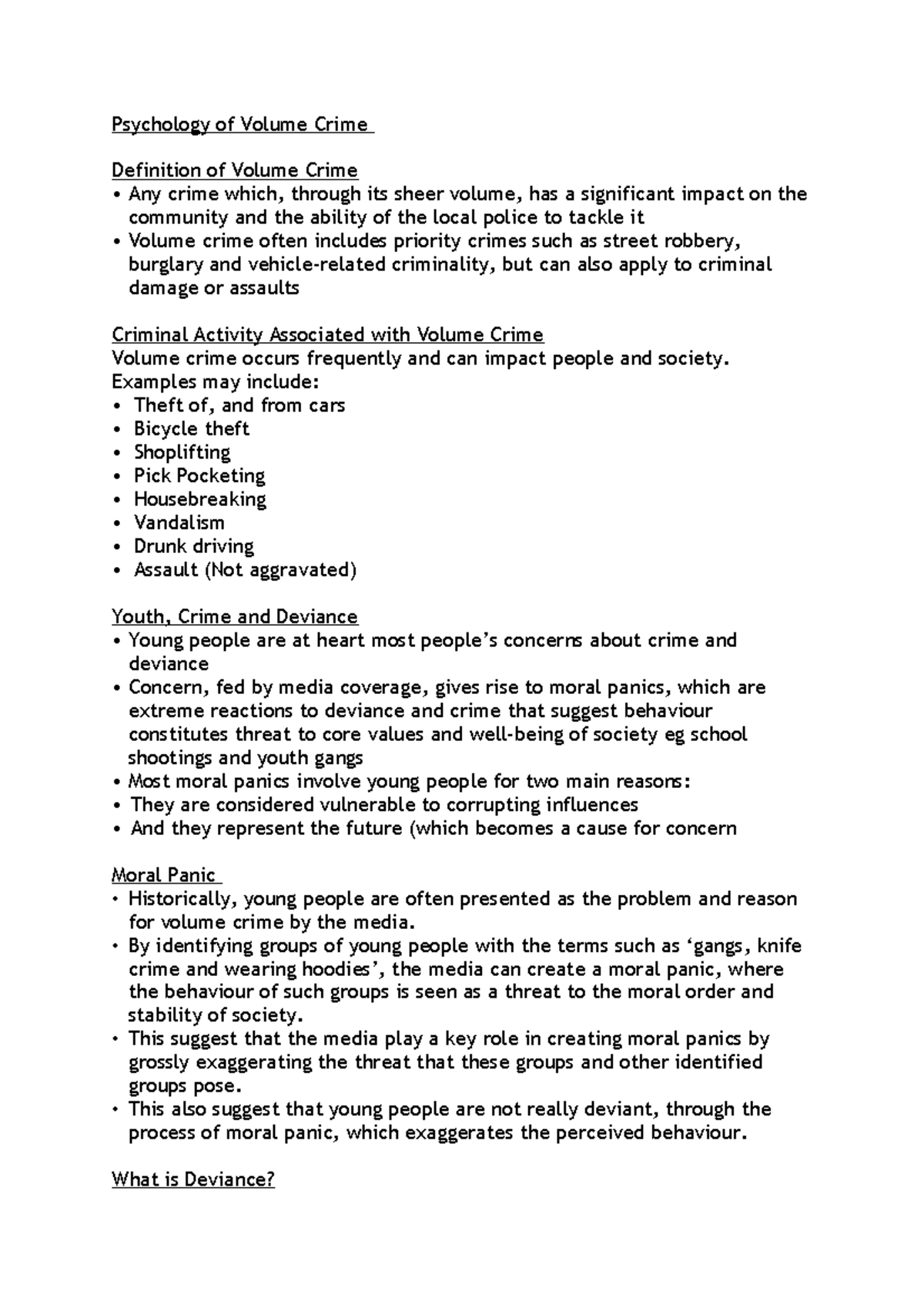 Psychology of Volume Crime - Psychology of Volume Crime Definition of ...