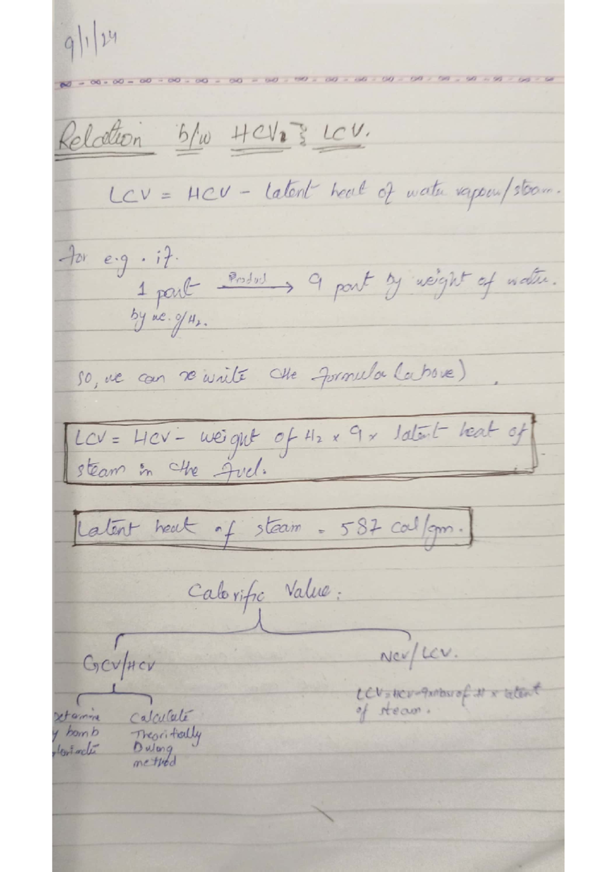 9.01.24 AC Classwork - hghgj - Relation HCV p LCV. LCV HCV latent heat ...