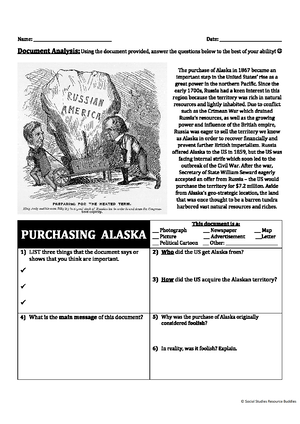 Alaska Purchase 1867 - Assignment for assessment - Studocu