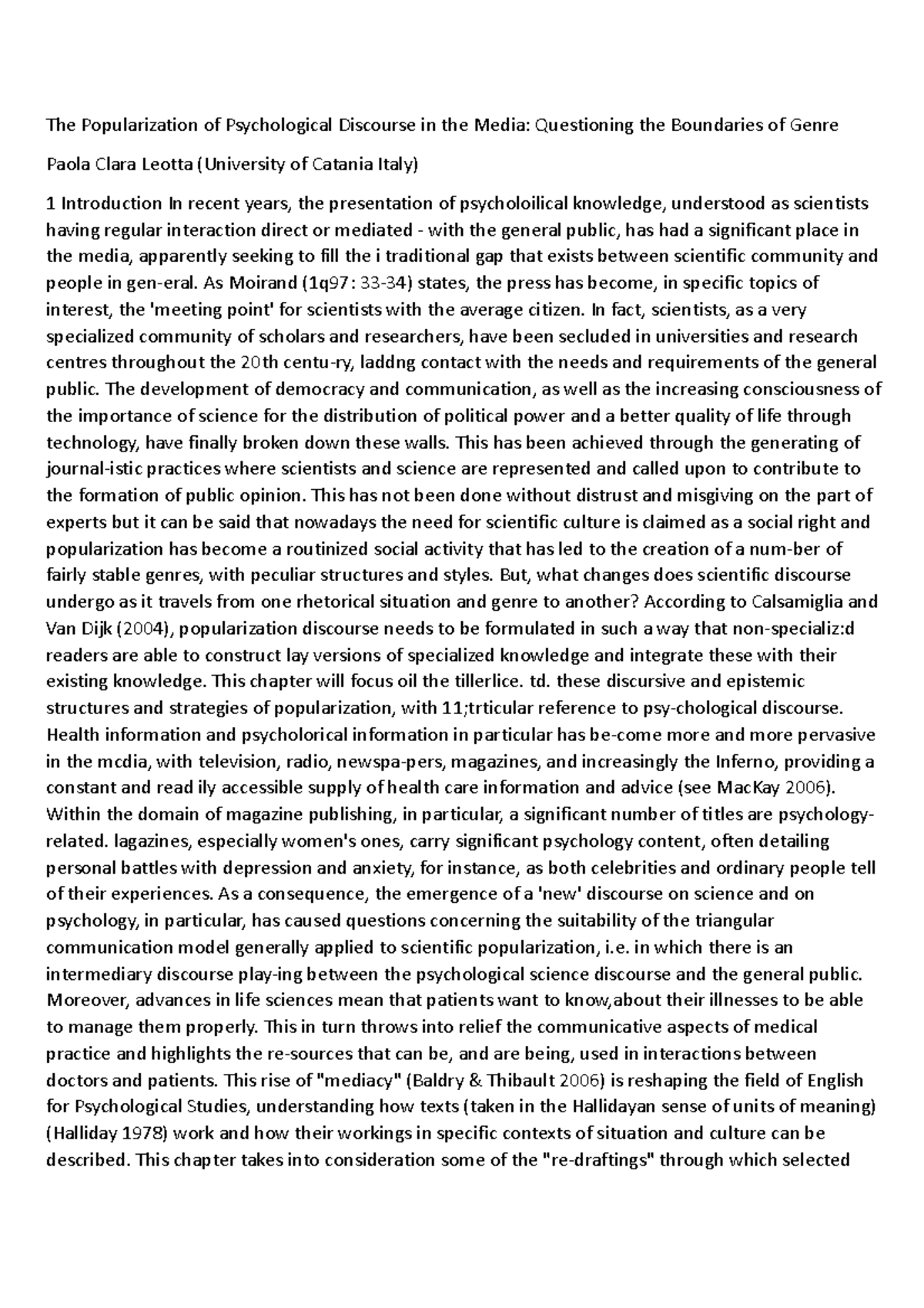 3. The Popularization of Psychological Discourse in the Media - As ...