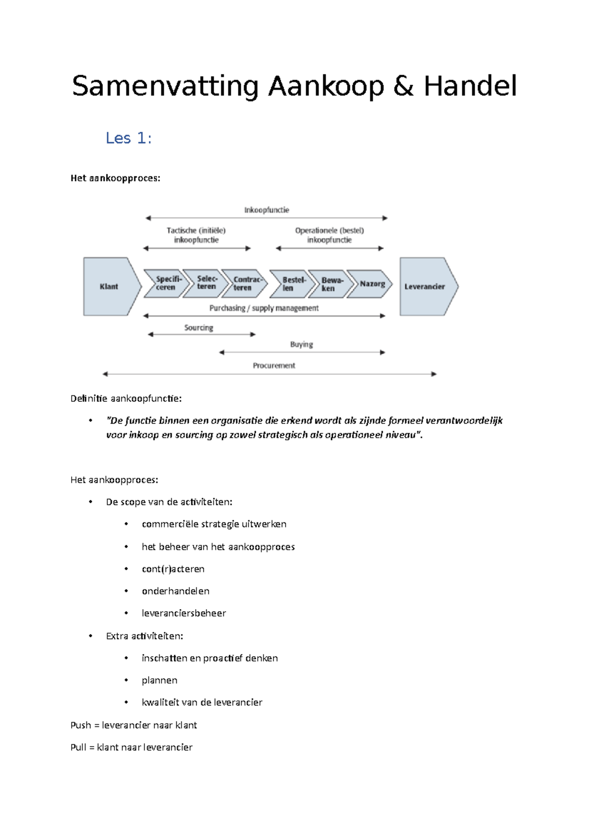 Samenvatting Aankoop & Handel - Samenvatting Aankoop & Handel Les 1 ...
