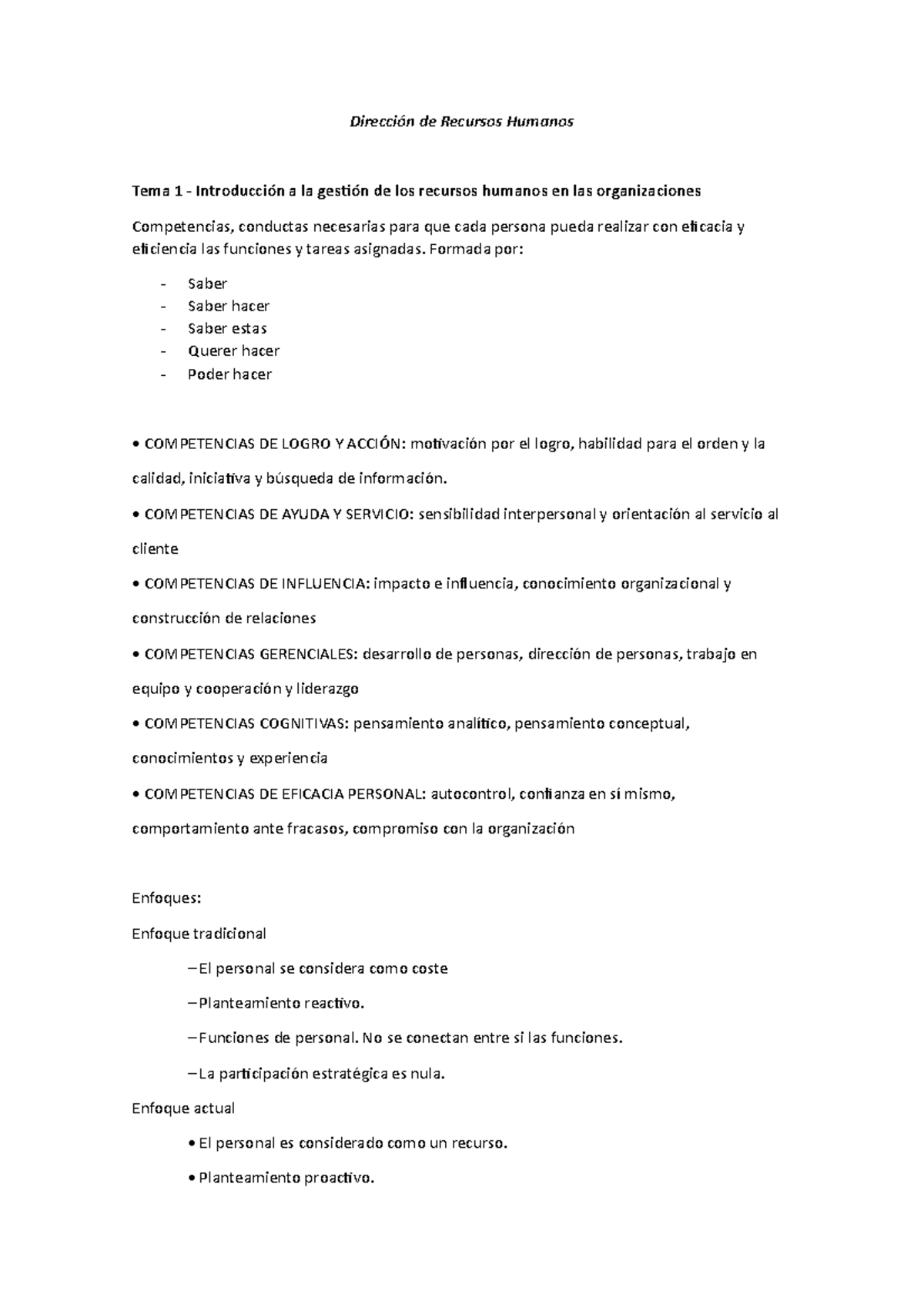 Dirección de Recursos Humanos - Dirección de Recursos Humanos Tema 1 - Introducción a la gestión ...