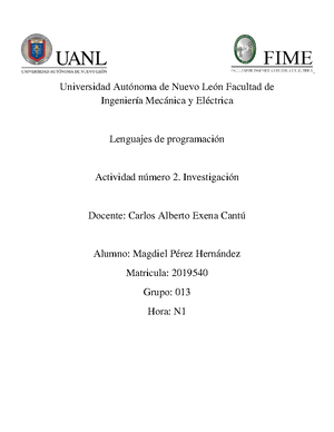 Practica num 10 - programacion estructurada - Magdiel Pérez Hernández M: 2019540 Universidad ...