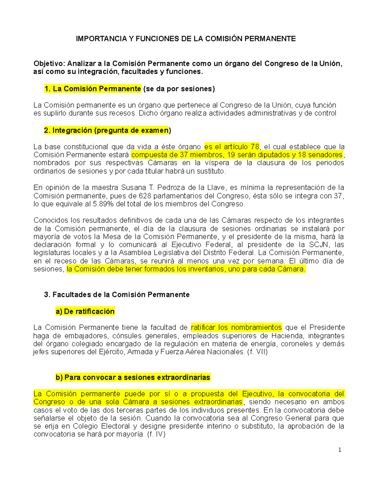 Funciones De La Comision Permanente Importancia Y Funciones De La