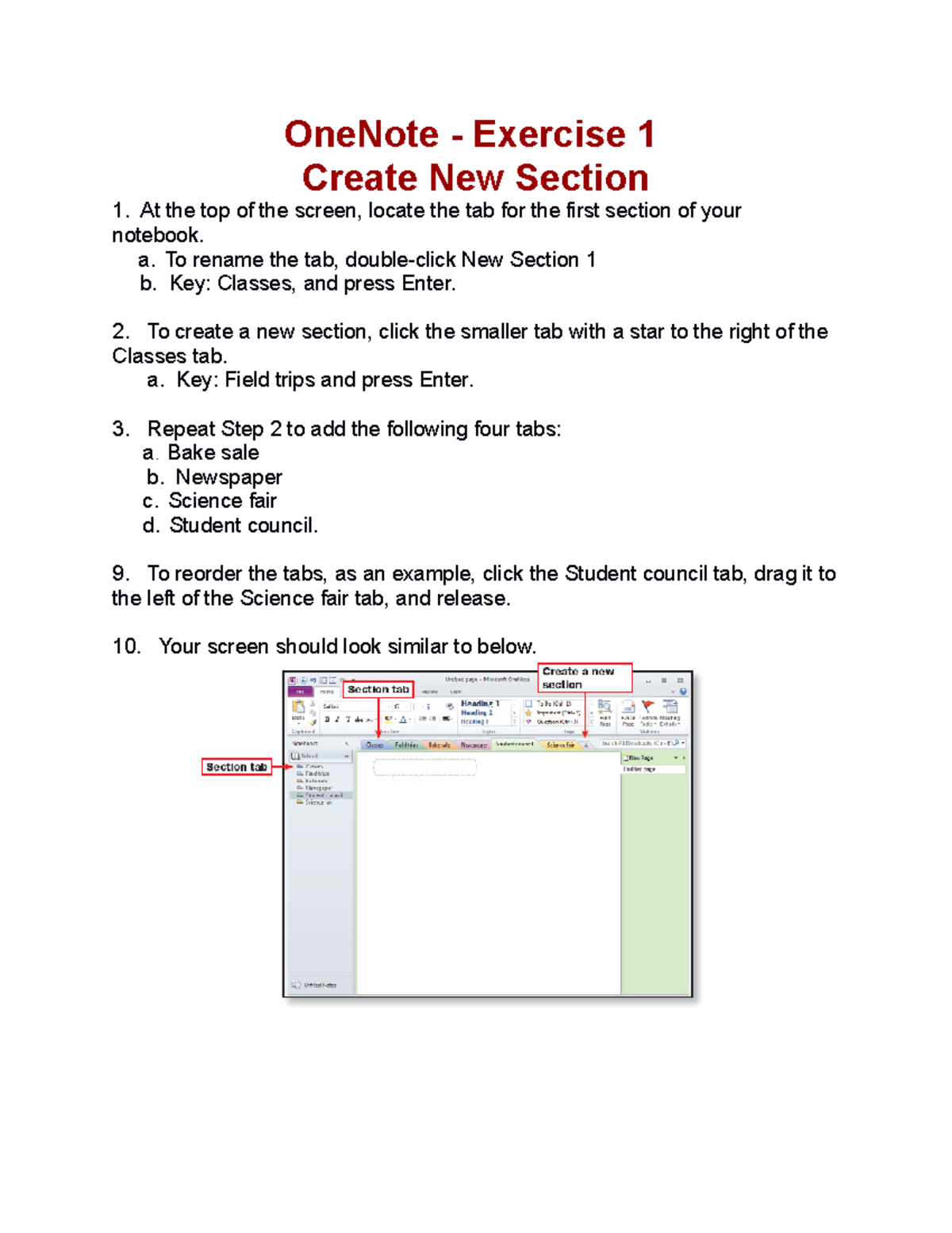 One Note Excersies 365 - Onenote Practicals - OneNote - Exercise 1 ...