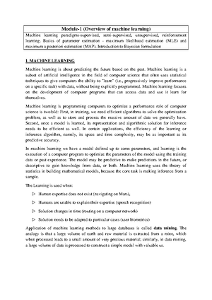 Machine Learning Module 2 - 1 Prepared By Abin Philip, Asst Prof, Toc H ...