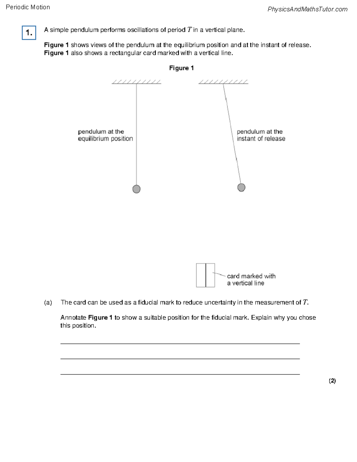 6.1. Periodic Motion QP - A simple pendulum performs oscillations of ...