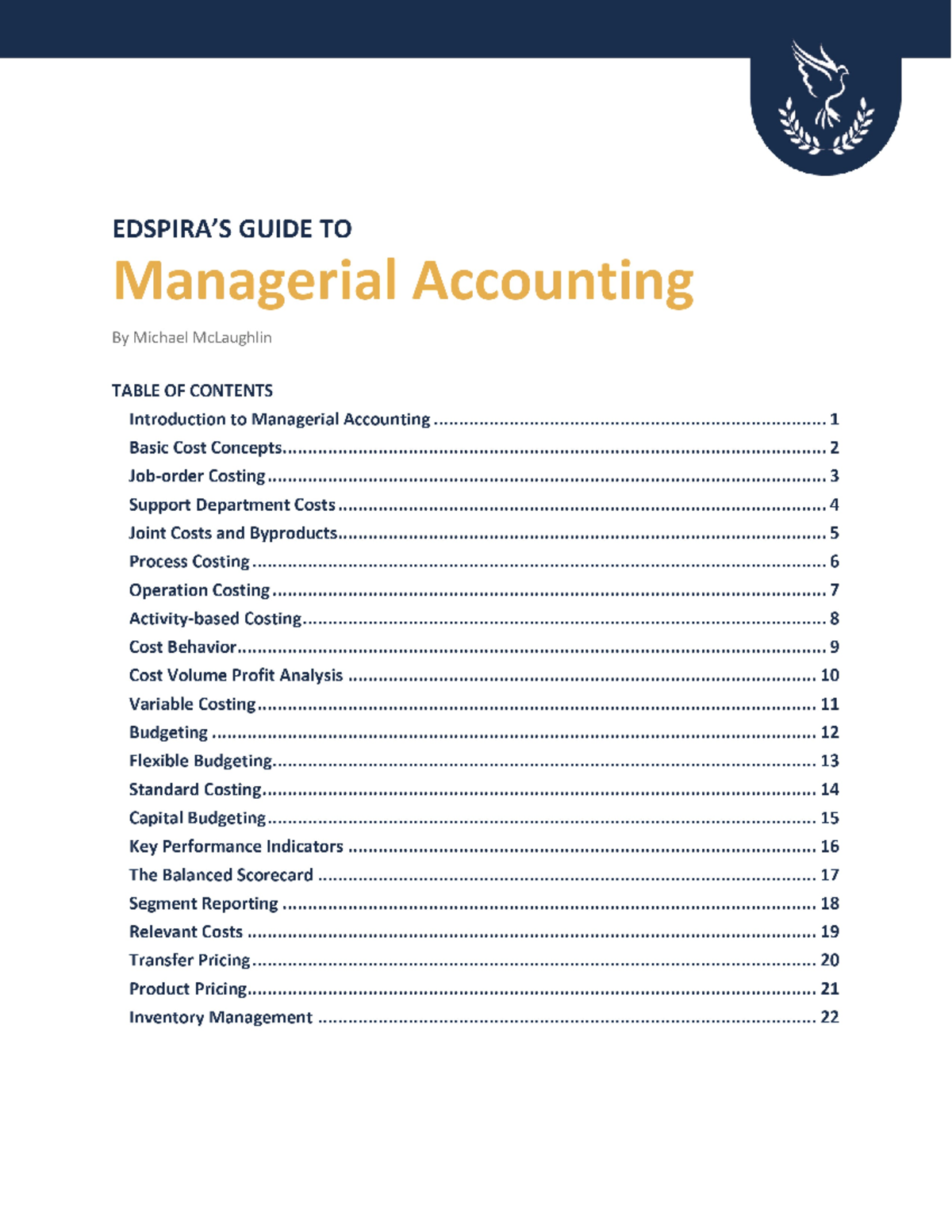 Managerial accounting pdf - C213 - WGU - Studocu