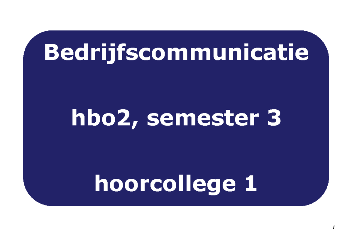 HBO 2, IVA, 2021-2022, semester 3, les 1, hoorcollege ...