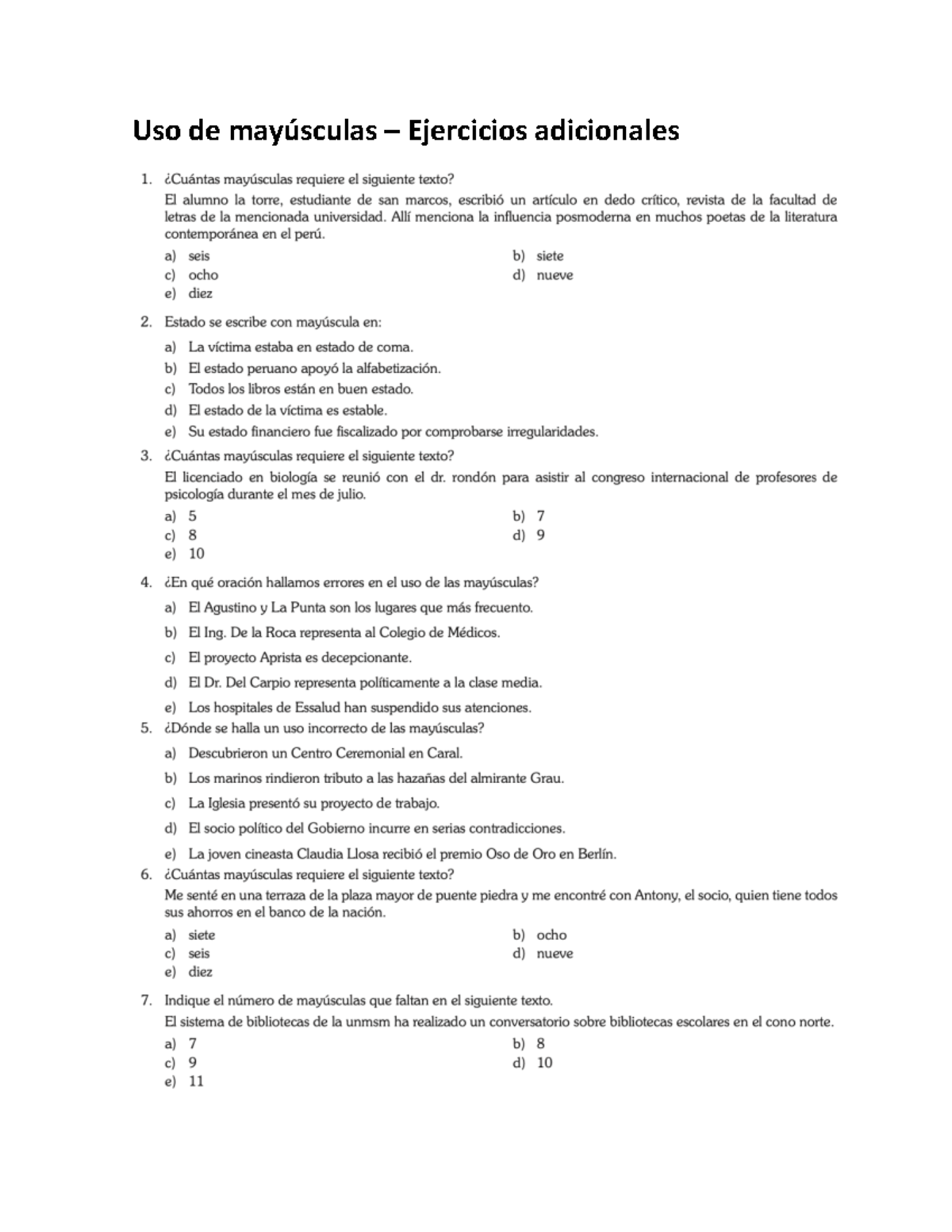 Ejercicios 17 Mayúsculas-Repaso - Redacción - Uso de mayúsculas 3 ...