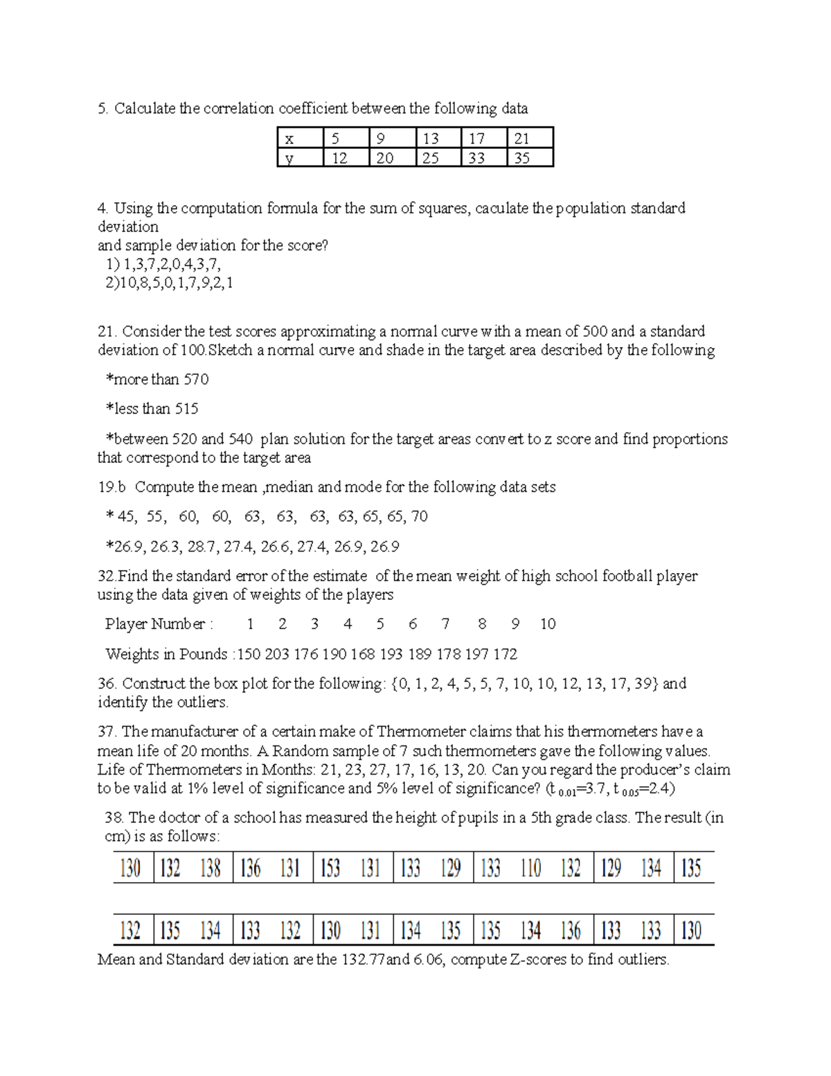 Numerical - data science - Calculate the correlation coefficient ...
