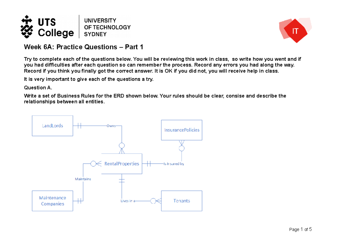 Week 6A - Practice Questions - Part 1 - Week 6A: Practice Questions ...