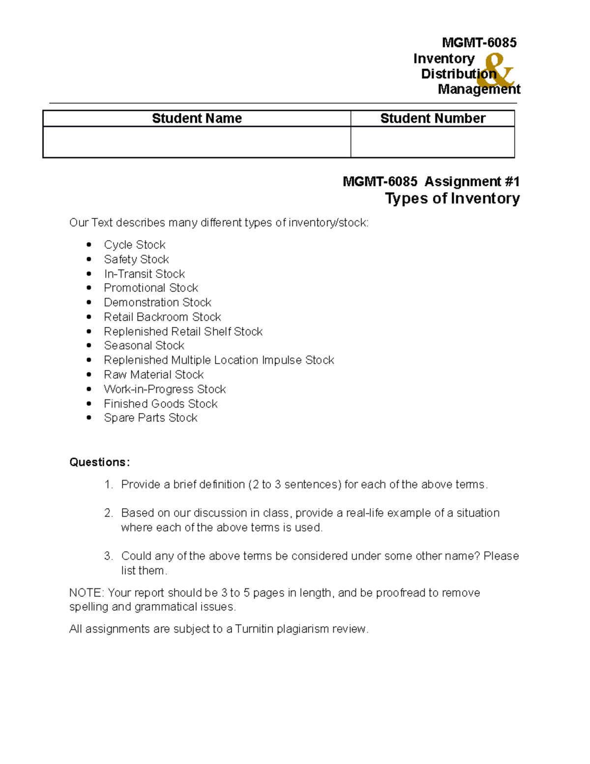 MGMT-6085-23F Assignment #1 Instructions - Types of Inventory - MGMT ...