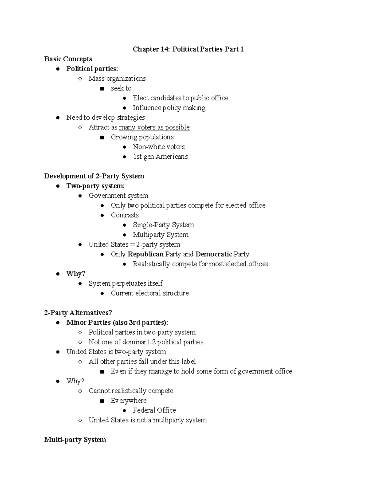 Chapter 14 Political Parties-Part 1 - Chapter 14: Political Parties ...