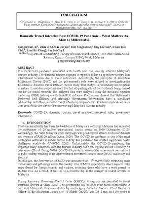 Individual Assignment HTT565 (MAC2023) - FACULTY OF HOTEL AND TOURISM ...