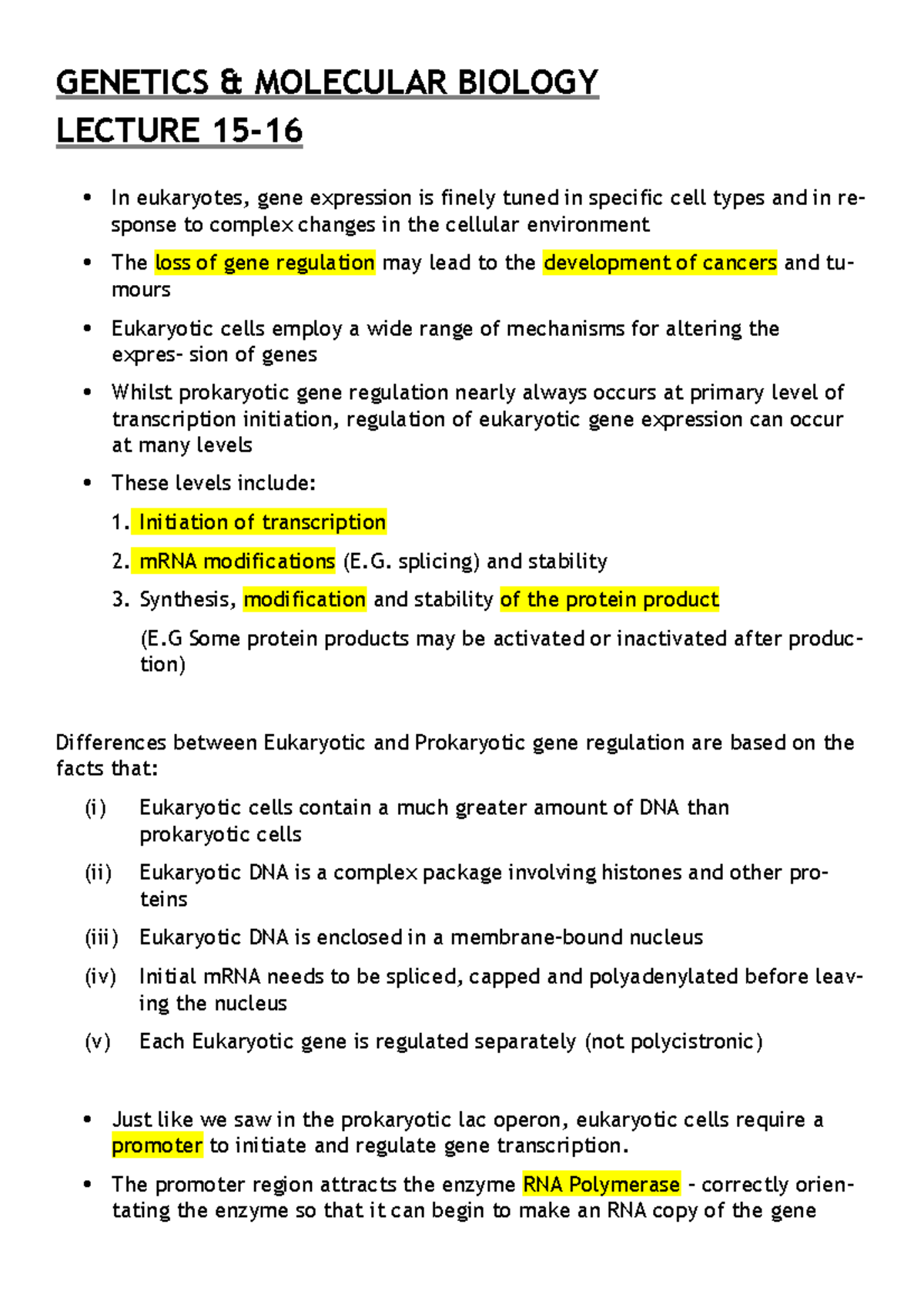 4BBY1070-Genetics-15-16 meera notes - GENETICS & MOLECULAR BIOLOGY ...