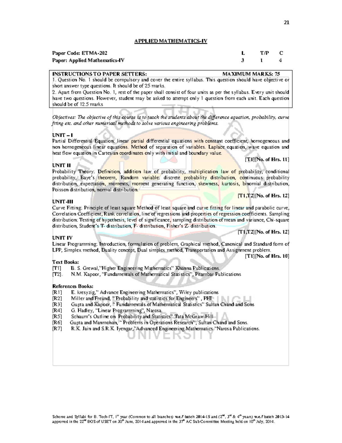 Information-technology - Scheme and Syllabi for B. Tech-IT, 1st year ...