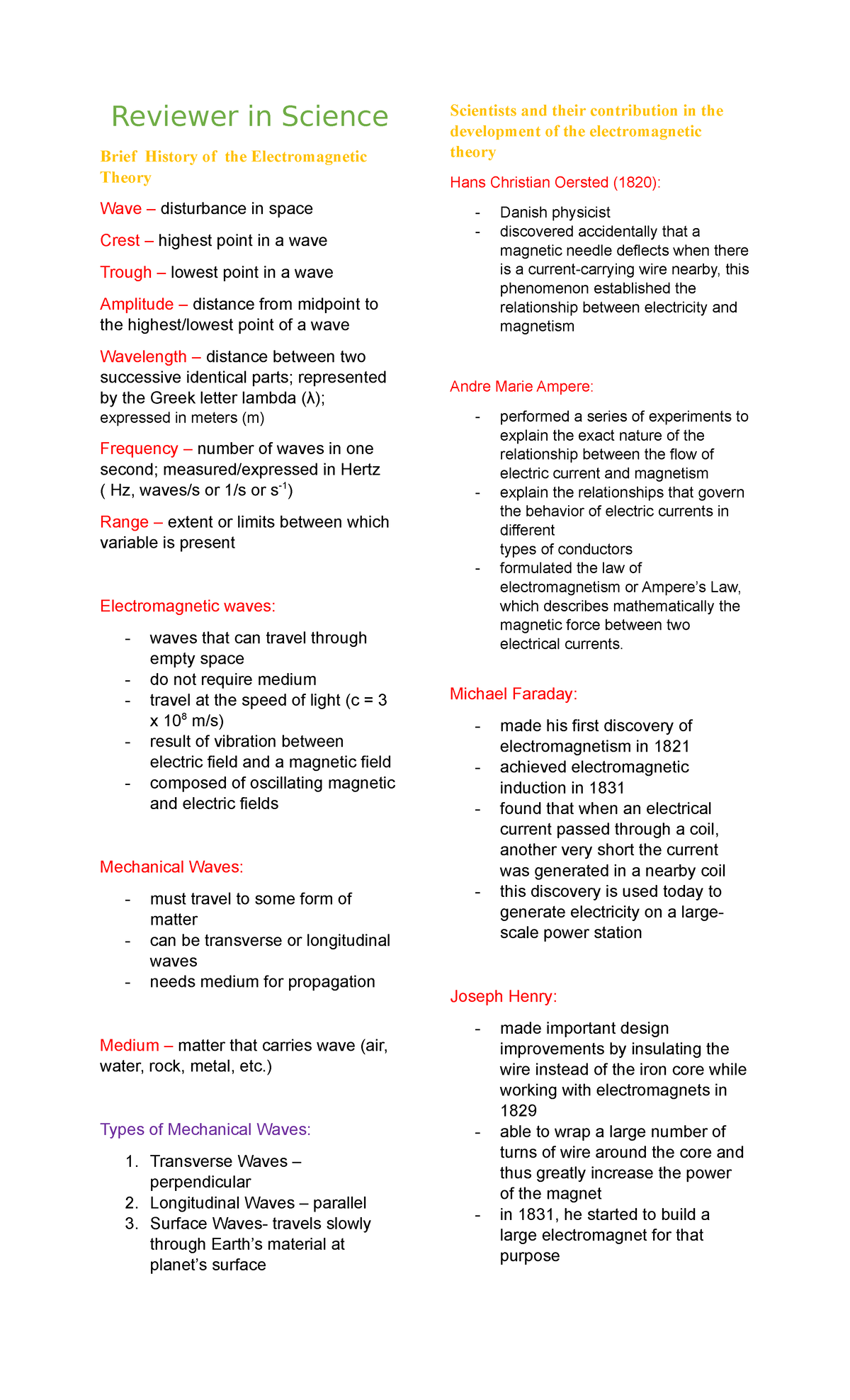 Reviwer in Science - Reviewer in Science Brief History of the ...