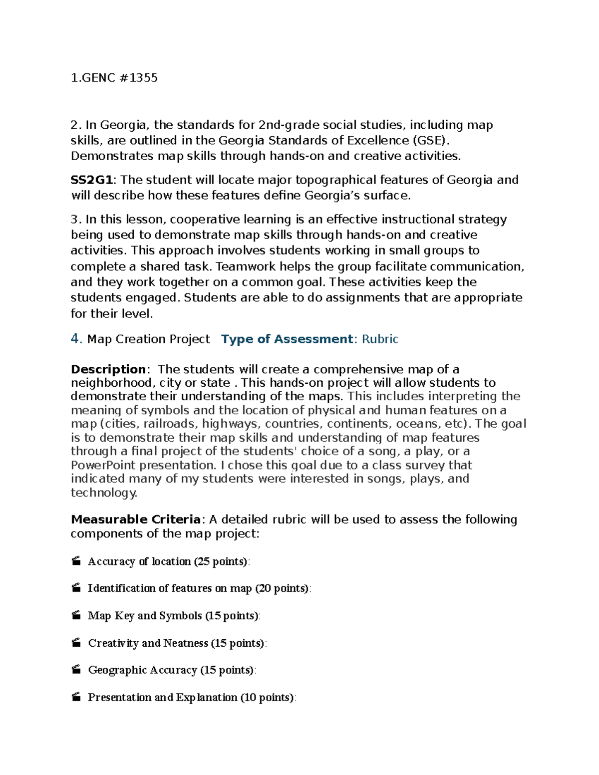 D171 TASK 5 - PRACTICE - 1 In Georgia, the standards for 2nd-grade ...
