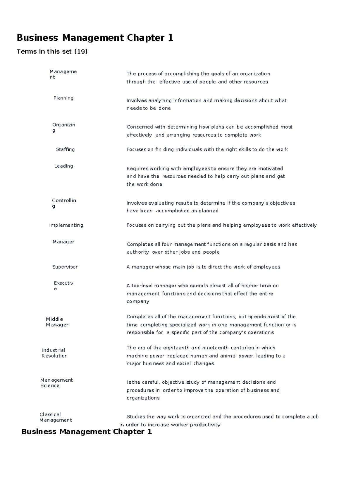 Business Management Chapter 1 Flashcards - Business Management Chapter ...
