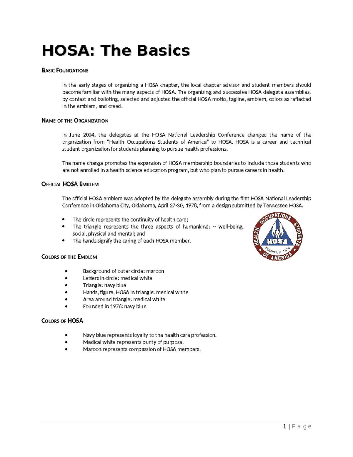 7. HOSA The Basics - doing this bc they are making me - HOSA: The ...