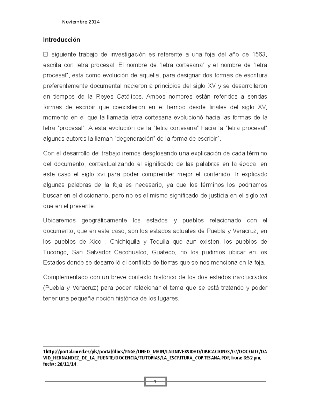 Ensayo sobre una foja (hoja) escrita en el siglo XIX - Noviembre 2014 ...