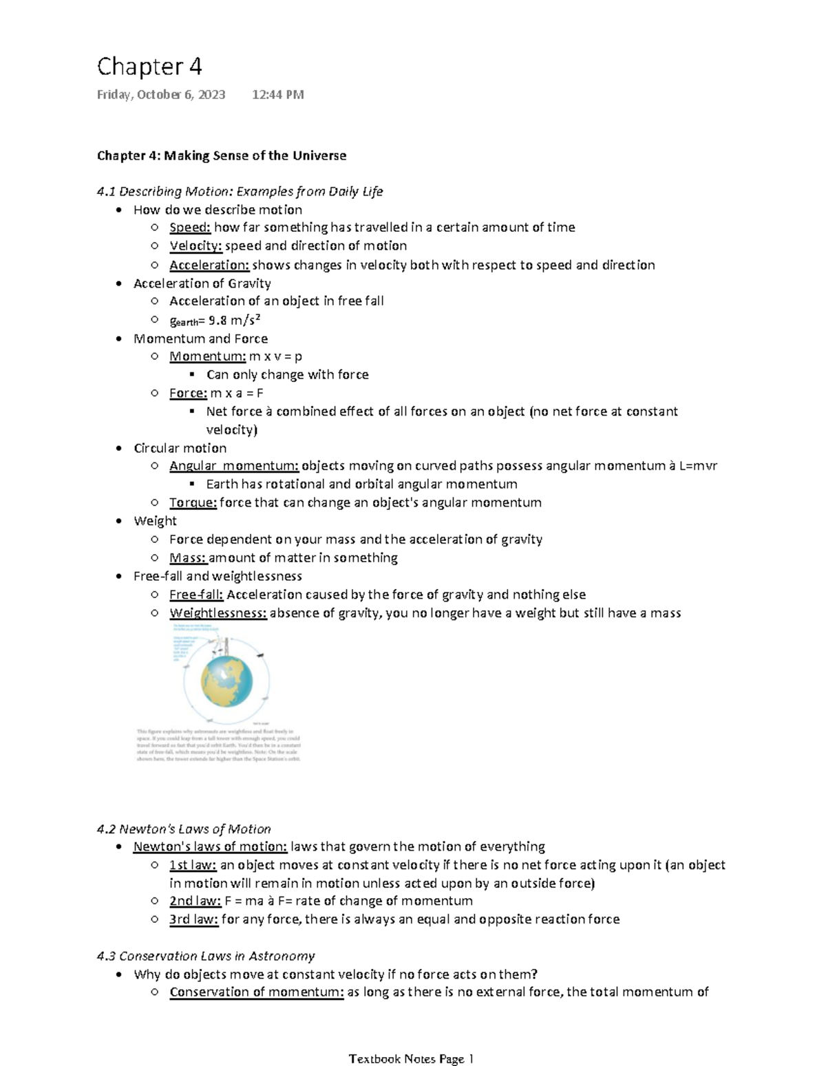 The Cosmic Perspective-Chapter 4 Notes - Chapter 4: Making Sense of the ...