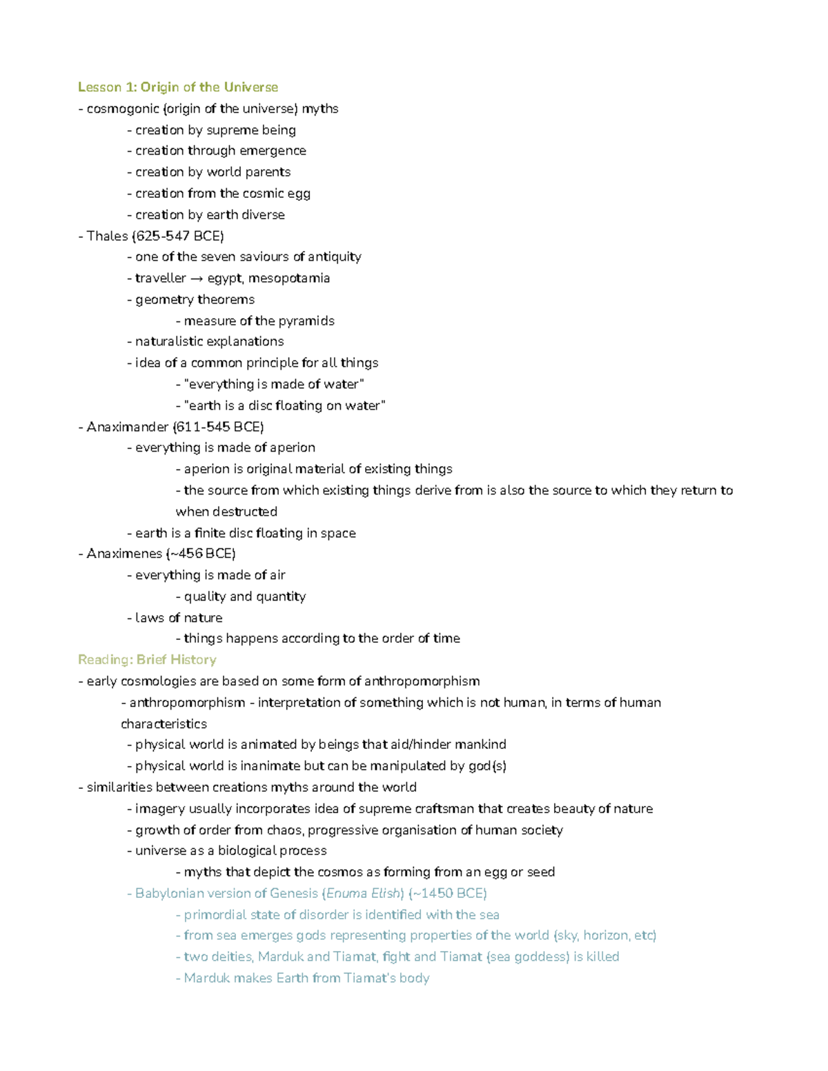 Astronomy 2022b notes - Lesson 1: Origin of the Universe cosmogonic ...