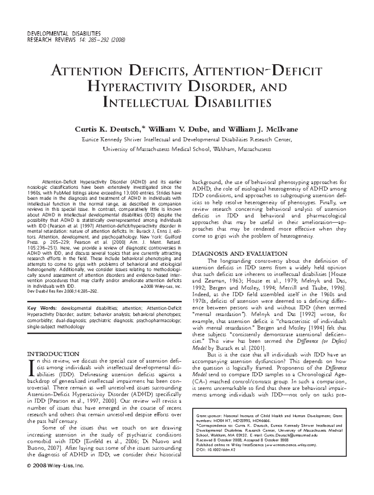 ADHD and intellectual disabilities - ATTENTION DEFICITS,ATTENTION ...
