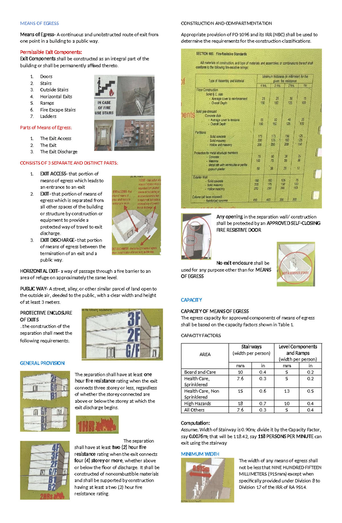 Means-OF- Egress - sdsfdfas - MEANS OF EGRESS Means of Egress- A ...