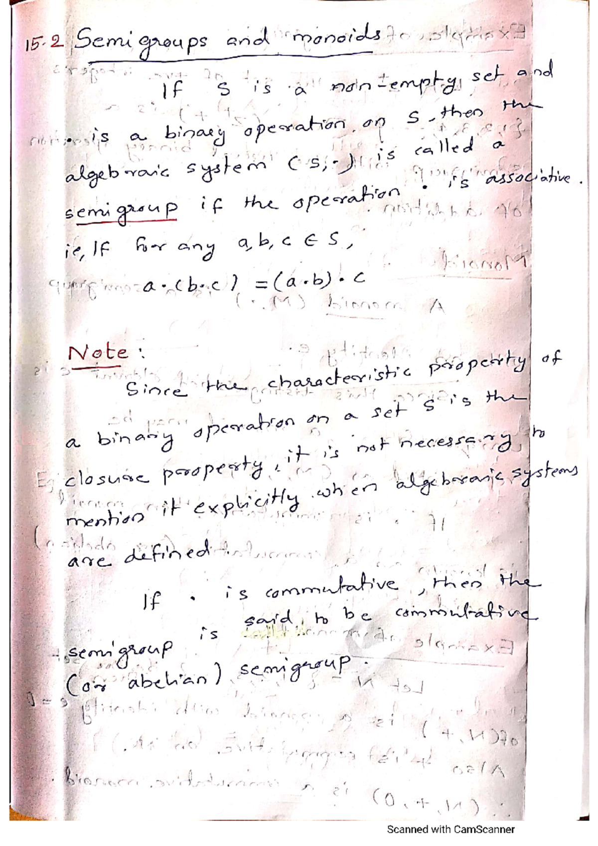 2 Semigroup Monoid - 15 Semi groups and monoids slymose If S is a non tempty set and is a binary ...