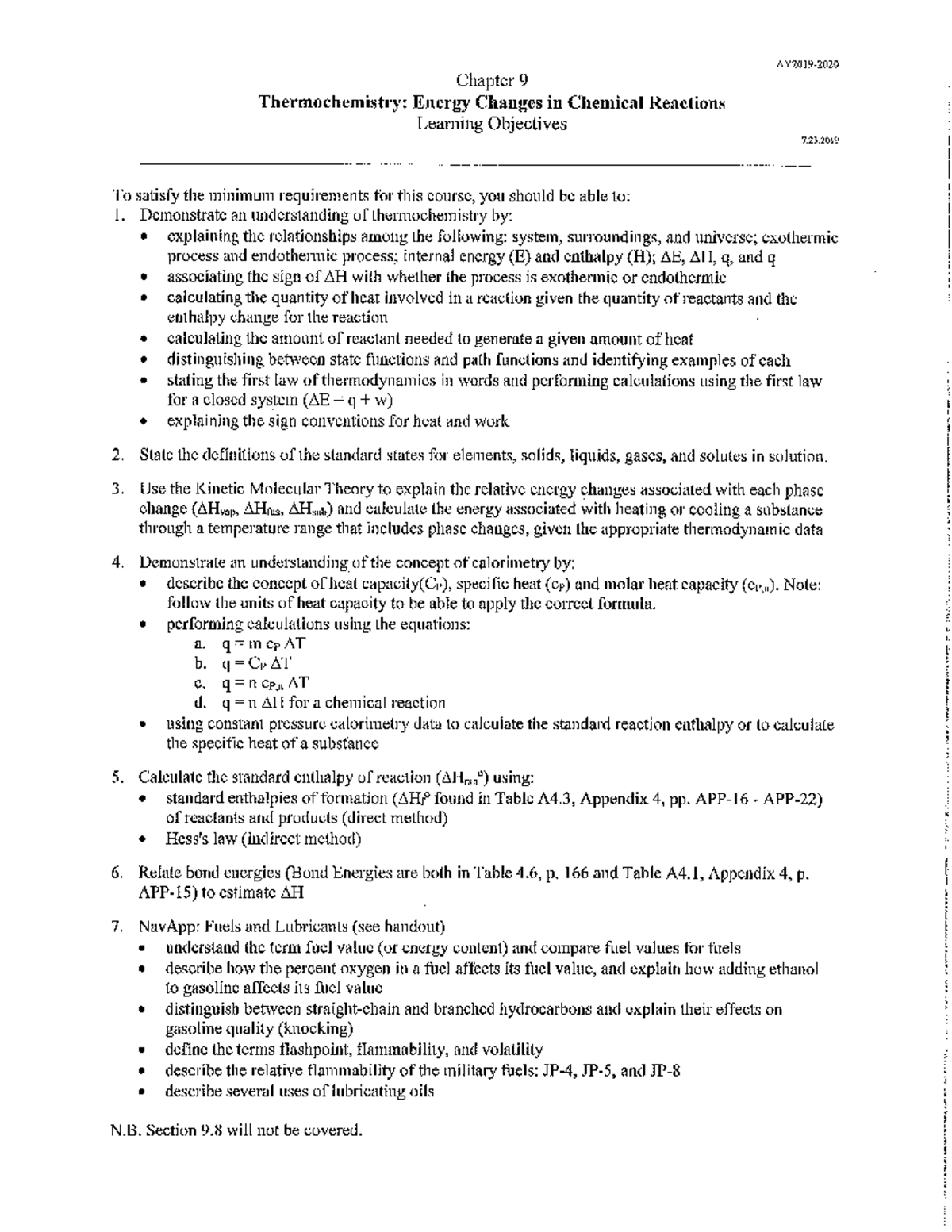 Chem 2 Ch 9 Notes - CHE 101 - Studocu